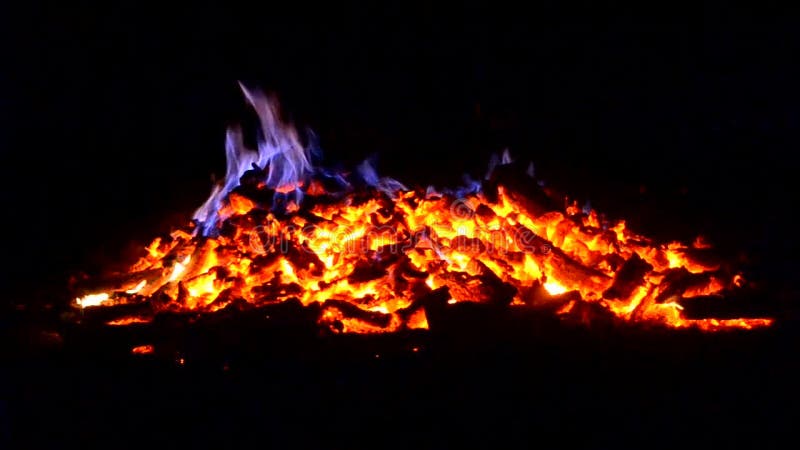 Embers Blown on the Night Wind Hd Stock Footage - Video of bright ...