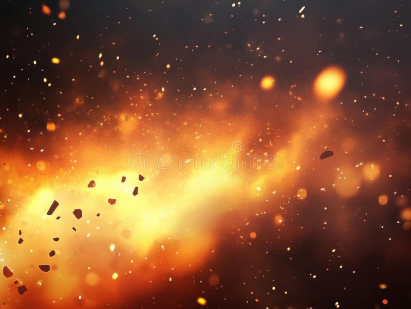 Fire Embers Fly Across with Hot Sparks and Intense Heat, Burning Embers ...