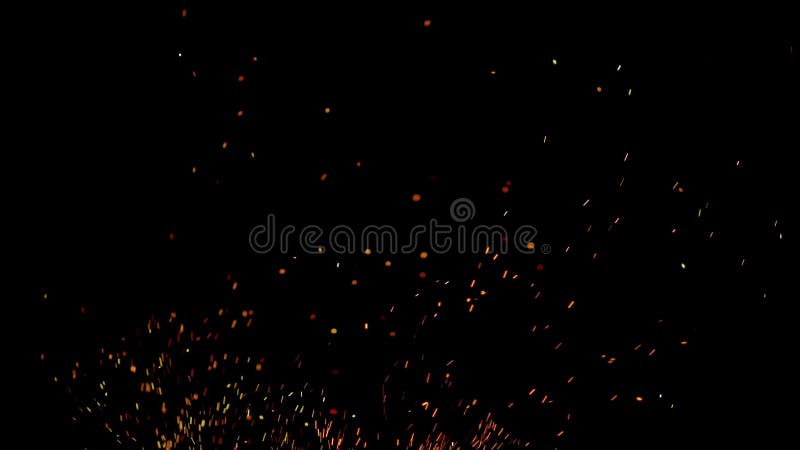 Fire Embers Particles Over Black Background. Fire Sparks Background ...