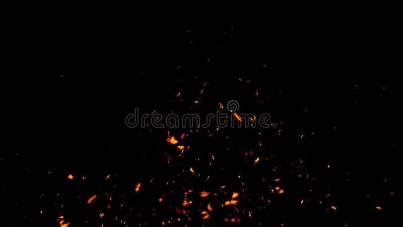 Fire Embers Particles Over Black Background Stock Illustration ...