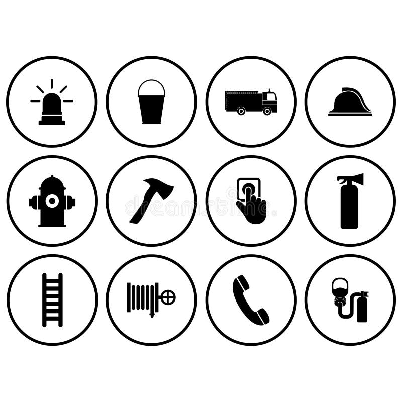 Fire Emergency Tools Icon Vector Design Symbol Stock Vector ...