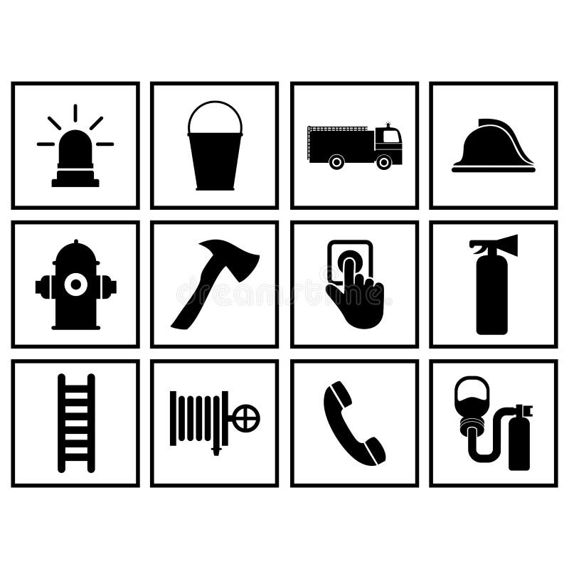 Fire Emergency Tools Icon Vector Design Symbol Stock Vector ...