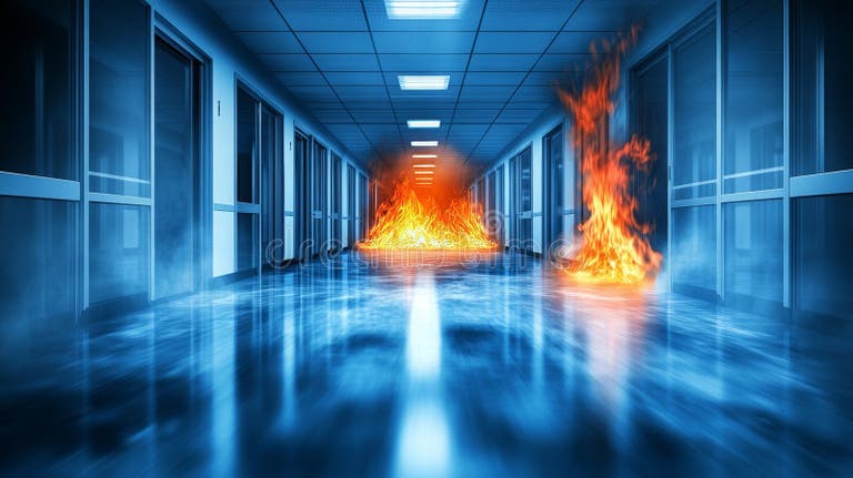 Fire Emergency: the Escape Route is Obstructed; Exit the Building ...