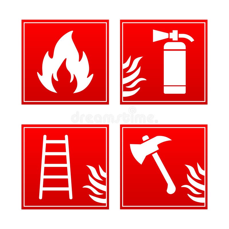 Fire Emergency Icons Set. Vector Illustration Stock Vector ...