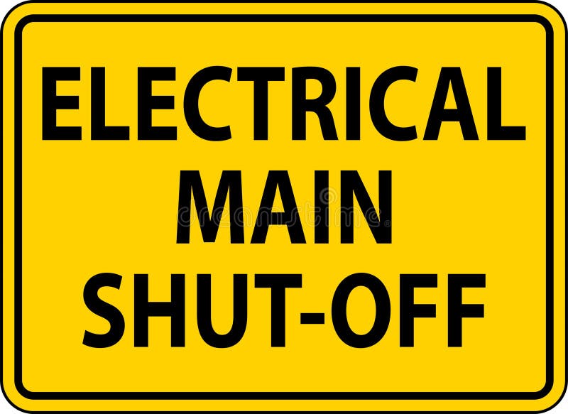 Fire and Emergency Sign Electrical Main Shut-Off Stock Vector ...