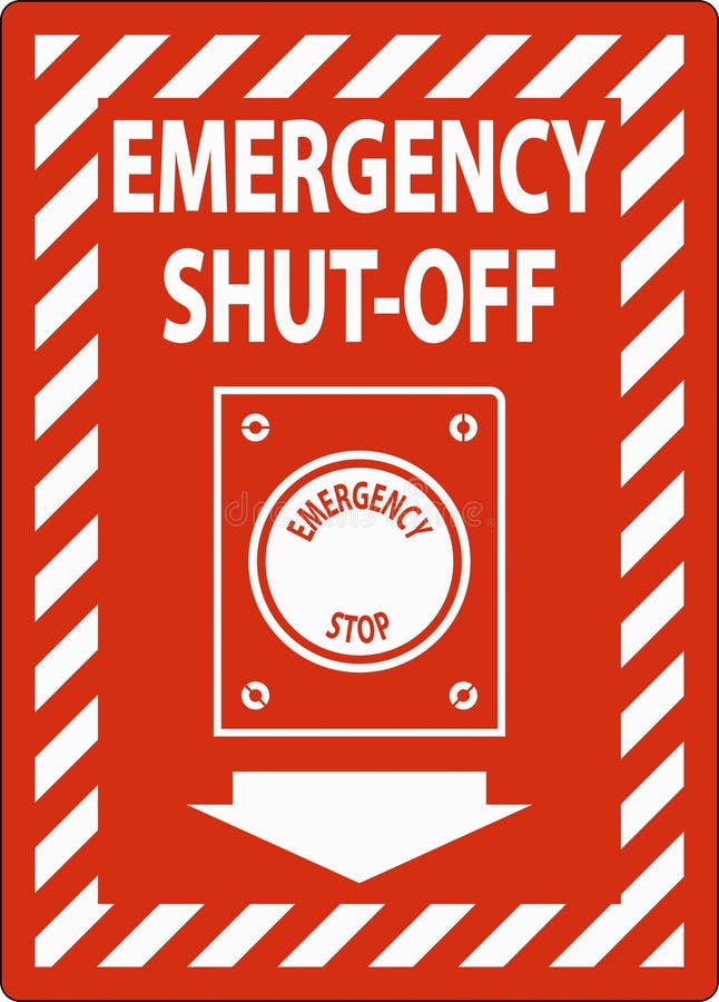 Fire and Emergency Sign Emergency Shut-off Stock Vector - Illustration ...