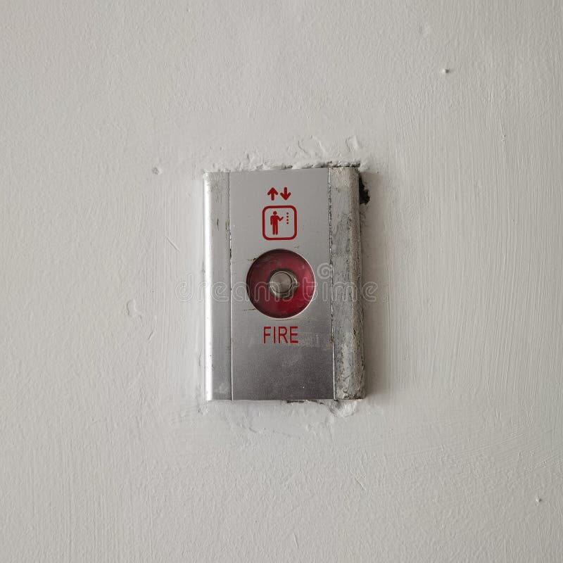 Fire emergency switch lift stock image. Image of circle - 199826099