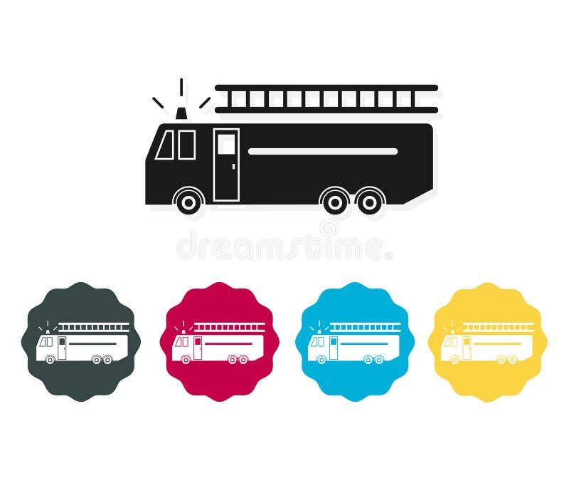 Fire Emergency - Fire Truck Stock Icon Stock Illustration ...