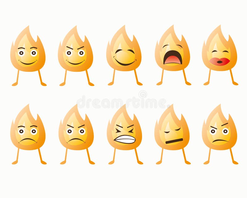 Fire emoticon stock vector. Illustration of popular, designer - 50319587