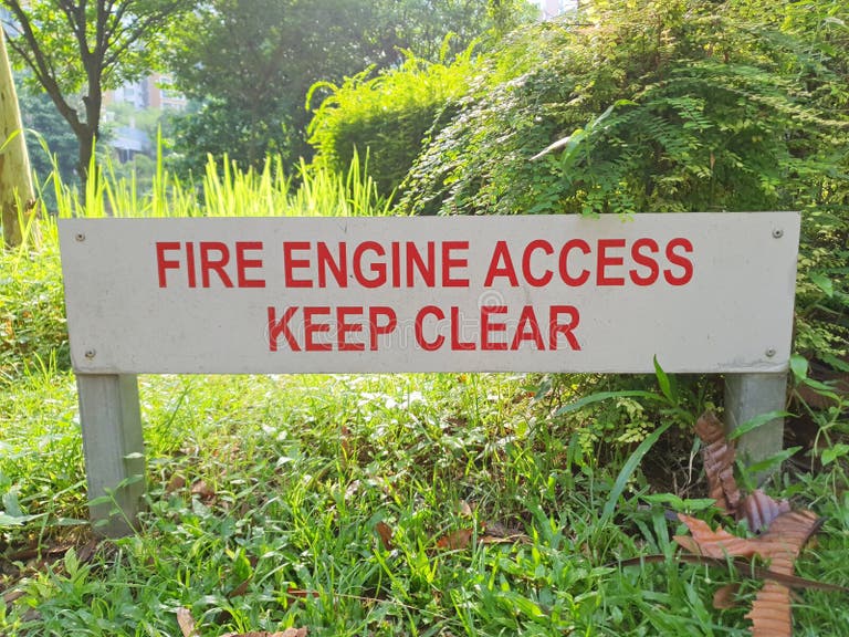 Fire Engine access signage stock image. Image of insurance - 258371533