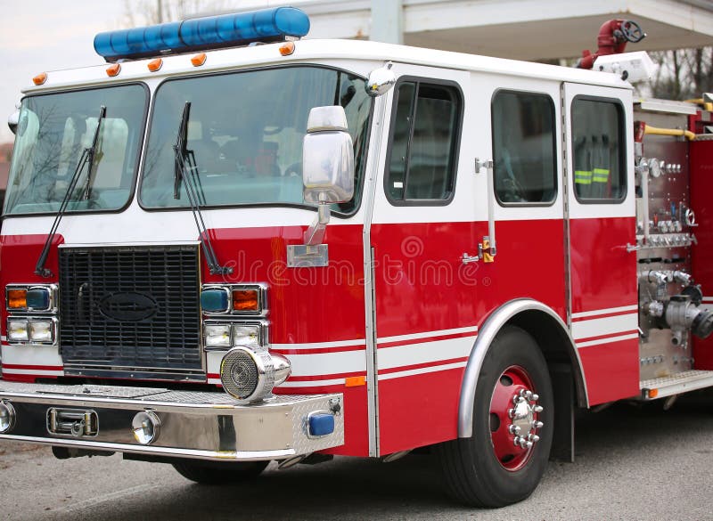 Fire Engine of the American Firemen Ready for Emergencies Stock Image ...