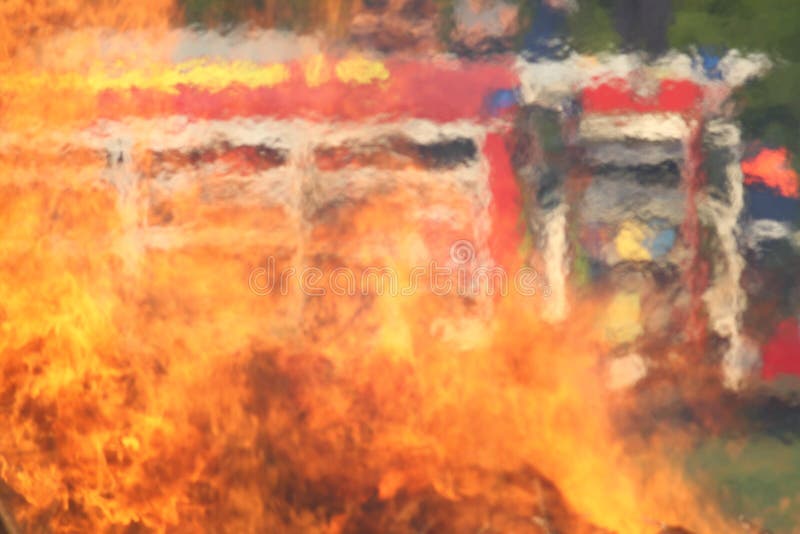 Fire Engine Behind a Fire Wall Stock Photo - Image of fire, escape ...