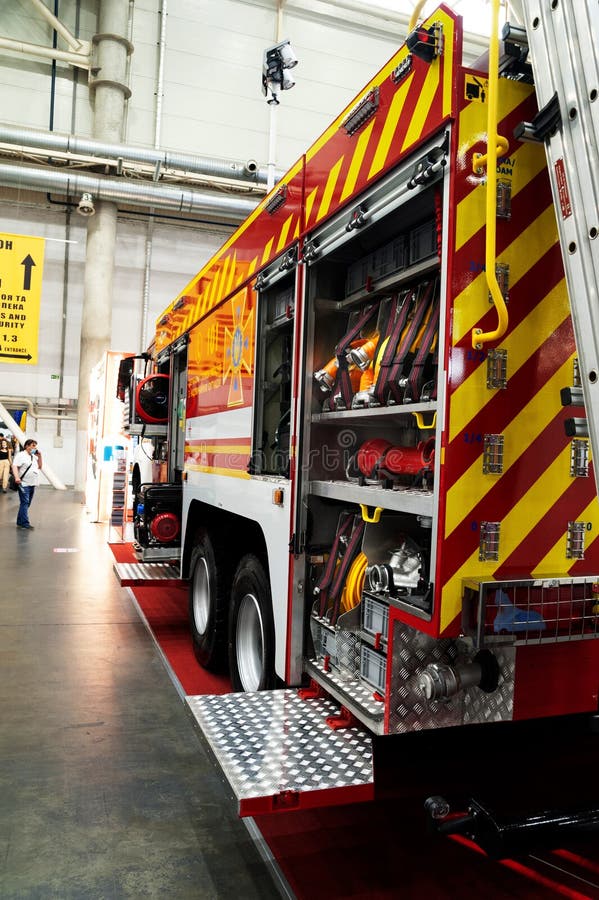 Fire Engine. Close-up Detail of a Fire Engine on Display at the ...