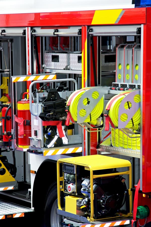 Fire engine detail stock image. Image of catastrophe, side - 5737863