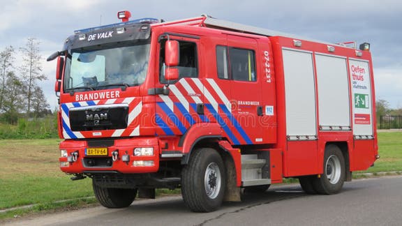 Fire Engine of the Dutch Fire Brigade Editorial Stock Image - Image of ...