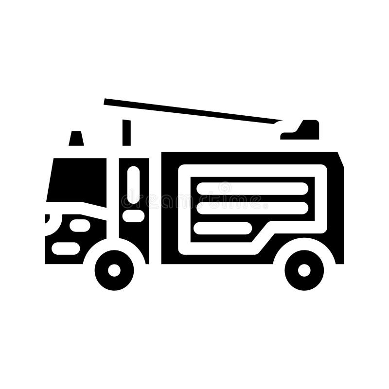Fire Engine Emergency Glyph Icon Vector Illustration Stock Vector ...