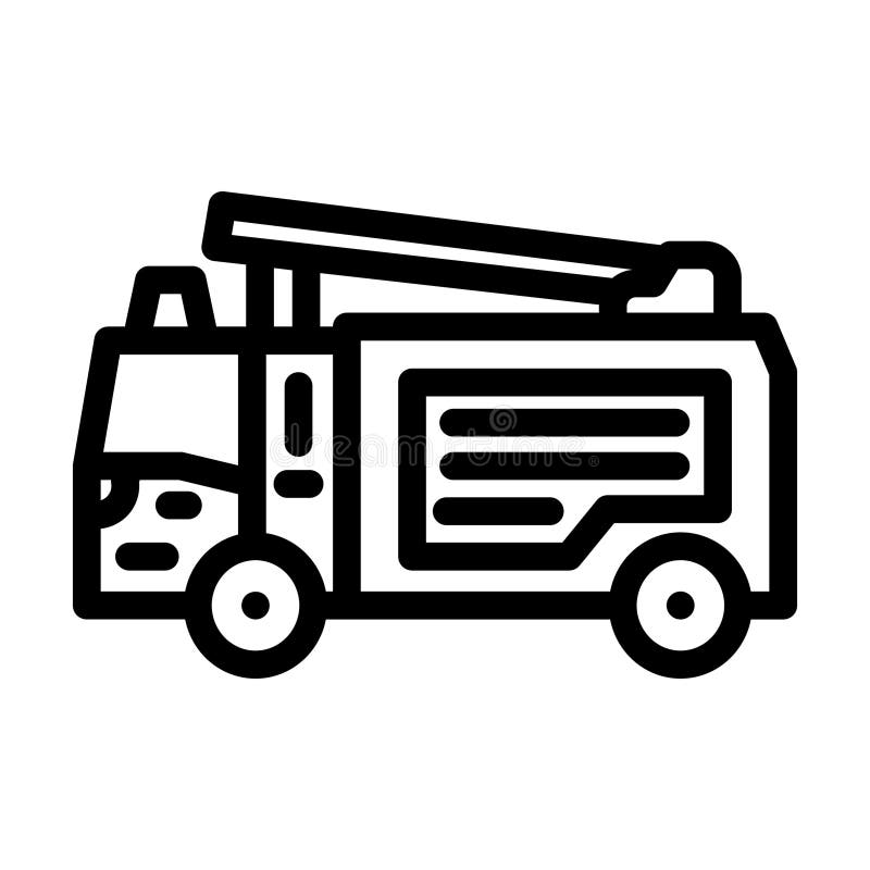 Fire Engine Emergency Line Icon Vector Illustration Stock Vector ...