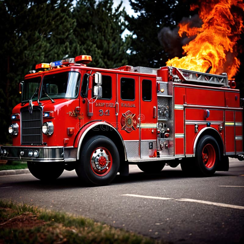 Fire Engine, Emergency Response Vehicle for Fire Fighting Stock ...