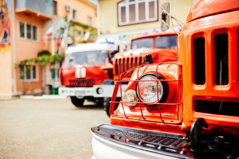 Fire Engine with Equipment Stay in the Fire Department and Ready for ...