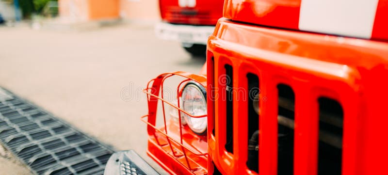 Fire Engine with Equipment Stay in the Fire Department and Ready for ...
