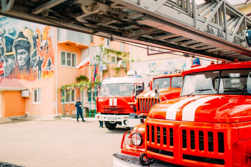 Fire Engine with Equipment Stay in the Fire Department and Ready for ...
