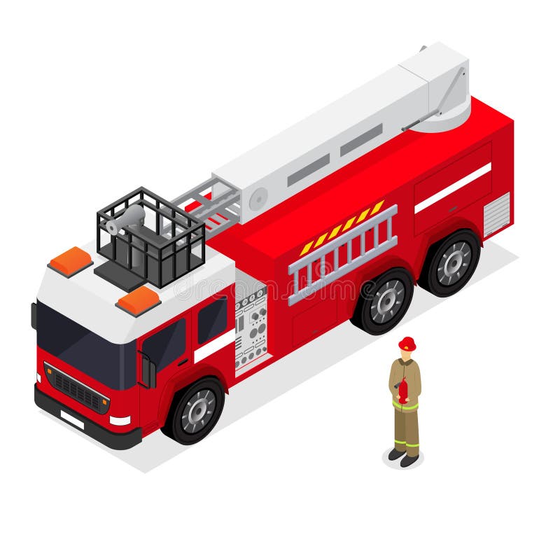 Isometric Fire Truck Stock Illustrations – 1,263 Isometric Fire Truck ...