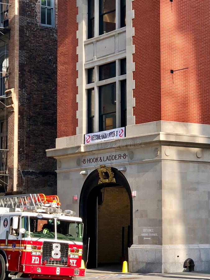 Fire Engine in Front of Hook & Ladder 8 Firehouse Editorial Photography ...