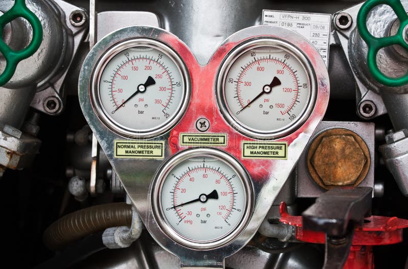Fire engine gauges stock photo. Image of inside, lighting - 10780174