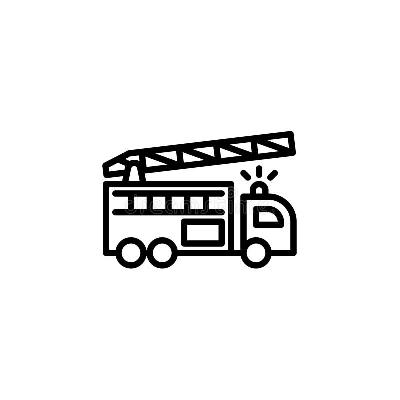 Fire Engine Icon with Line Style. Vector Illustration Stock Vector ...