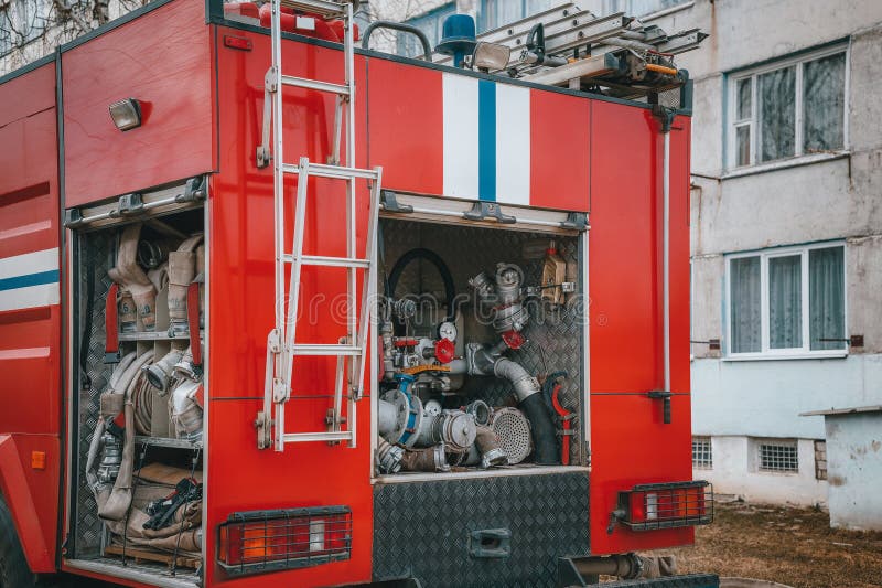 Fire Engine Interior Equipment Stock Photo - Image of vehicle, gear ...