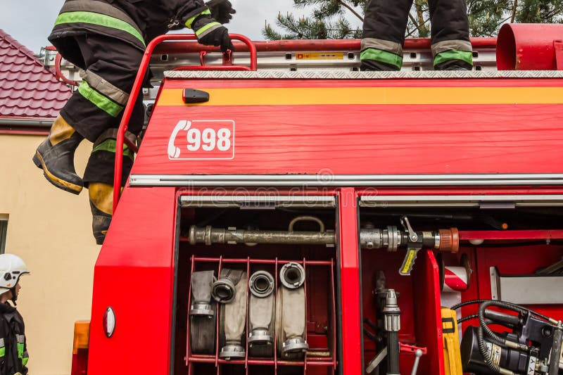 Firefighting Equipment in a Fire Truck, Rutherford, NJ, USA Editorial Stock Image - Image of ...