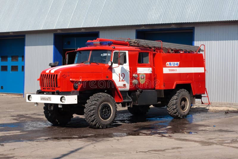 Fire Engine Parked at the Garage Editorial Image - Image of equipment ...