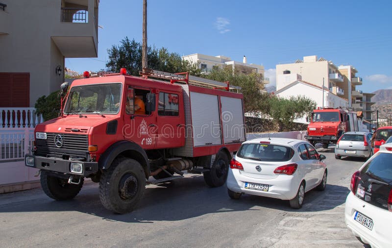 Fire Engine in Pigadia Karpathos Greece Editorial Image - Image of ...