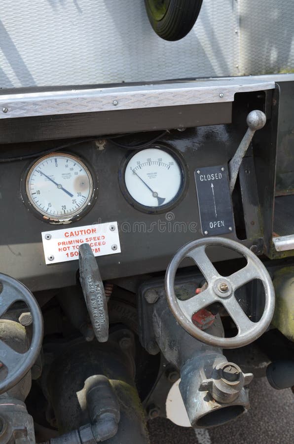 Fire engine pump dials. stock image. Image of hose, pump - 41184775