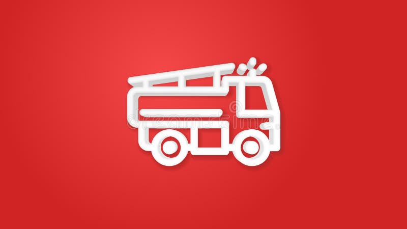 Fire Engine Realistic Icon. 3d Line Vector Illustration. Top View Stock ...