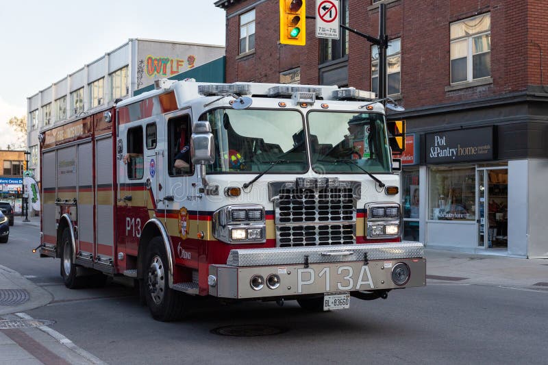 Fire Engine on the Road in Downtown - Ottawa, Canada - May 16, 2024 ...
