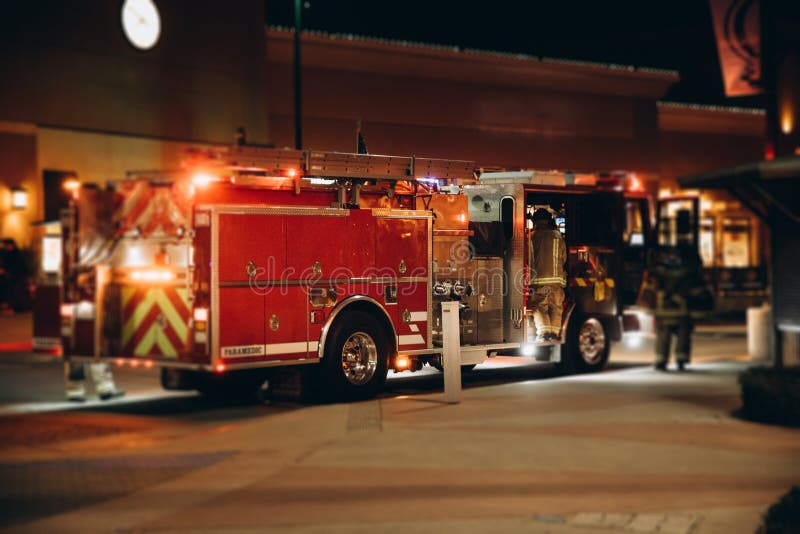 Fire Engine on the scene stock photo. Image of bridge - 175578928