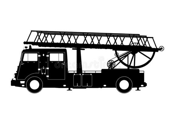 Fire engine silhouette stock vector. Illustration of rescue - 164078943