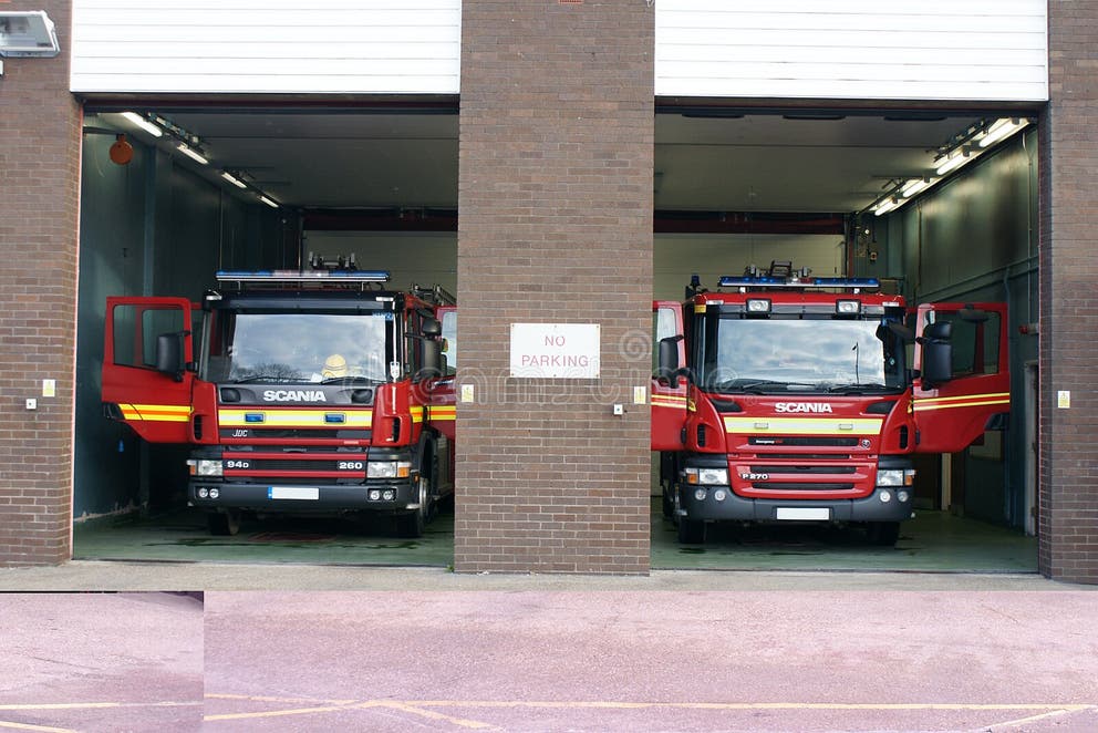 Fire Engine in Fire Station Editorial Stock Image - Image of incident ...