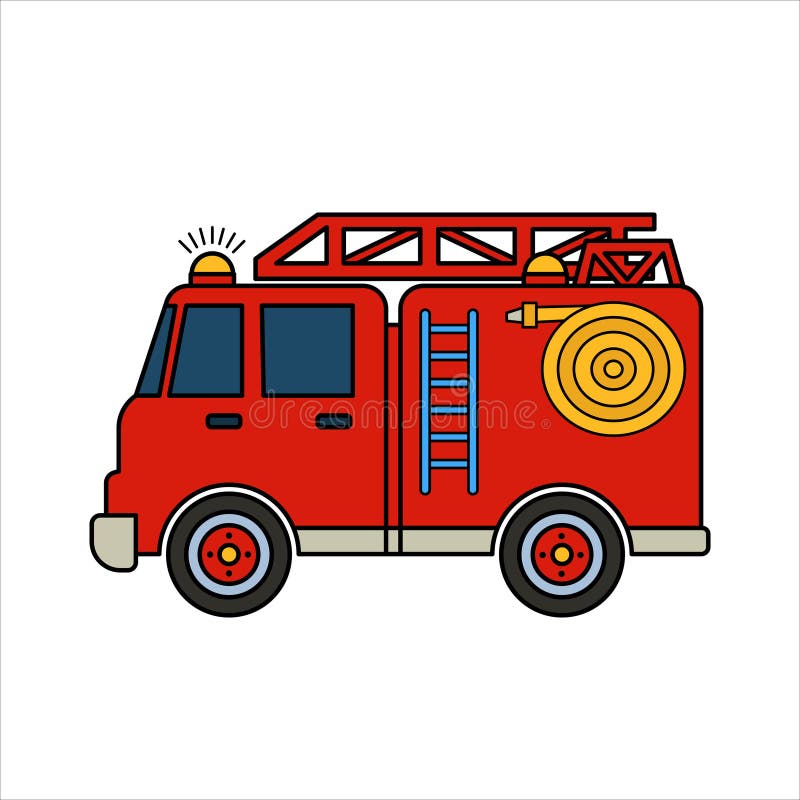 Fire Truck Truck Clip Art Fire Truck Ladder Stock Vector Illustration
