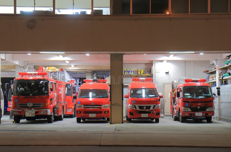 Fire engine vehicle Japan editorial image. Image of occupation - 110990670