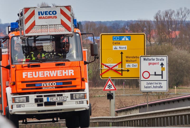 Fire Engine on the Way Back from an Operation Editorial Stock Image ...