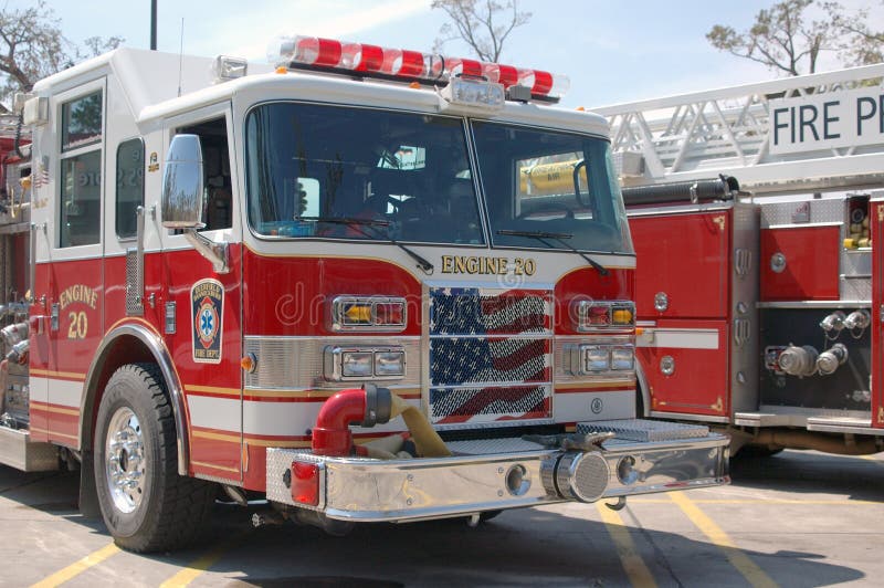 Fire Engines - Patriotic Grill Stock Image - Image of katrina, lights ...