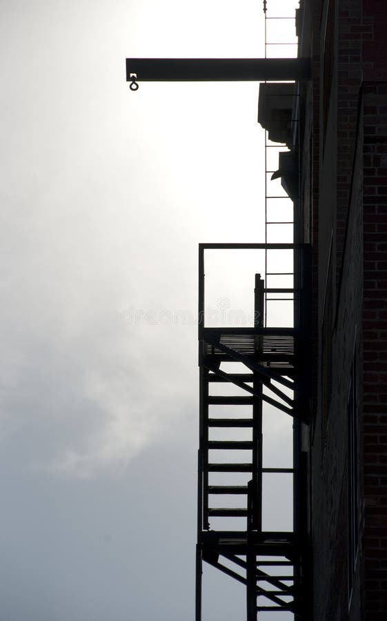 Fire Escape stock image. Image of white, city, away, vertical - 16998127