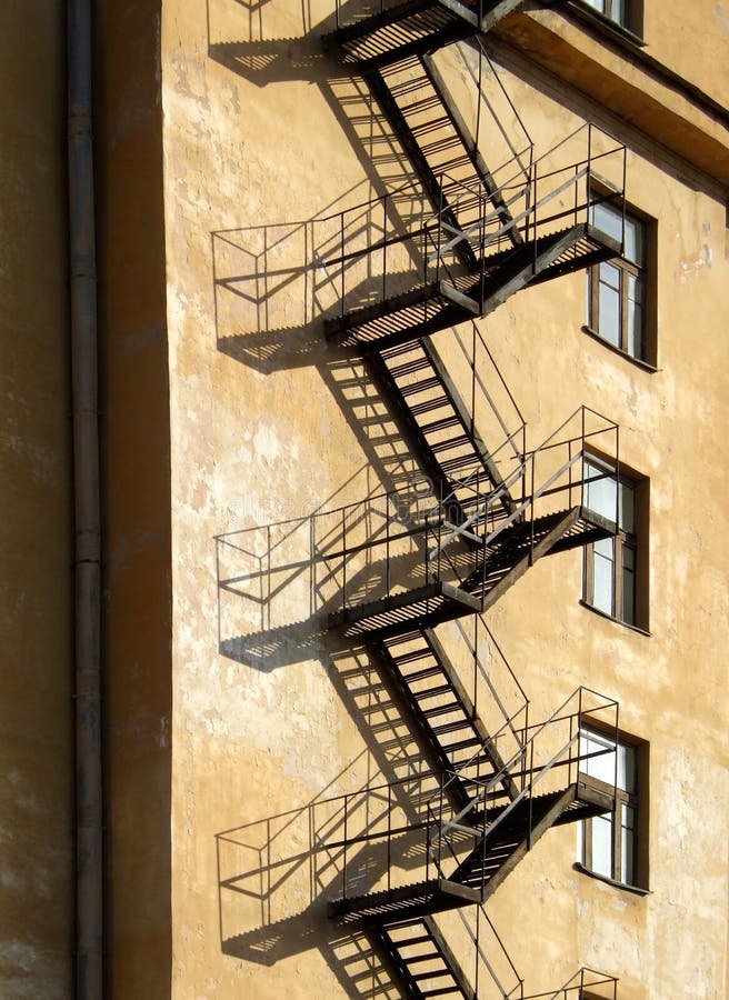 Iron fire escape stairs stock image. Image of stairs, fire - 523381