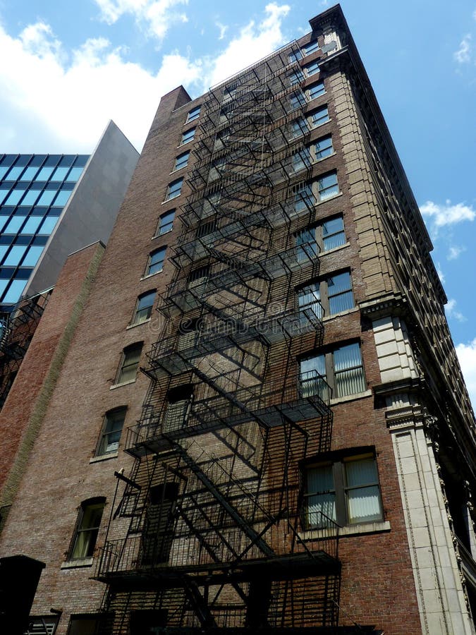 Fire Escape of Apartment Building in Boston Massac Stock Image - Image ...