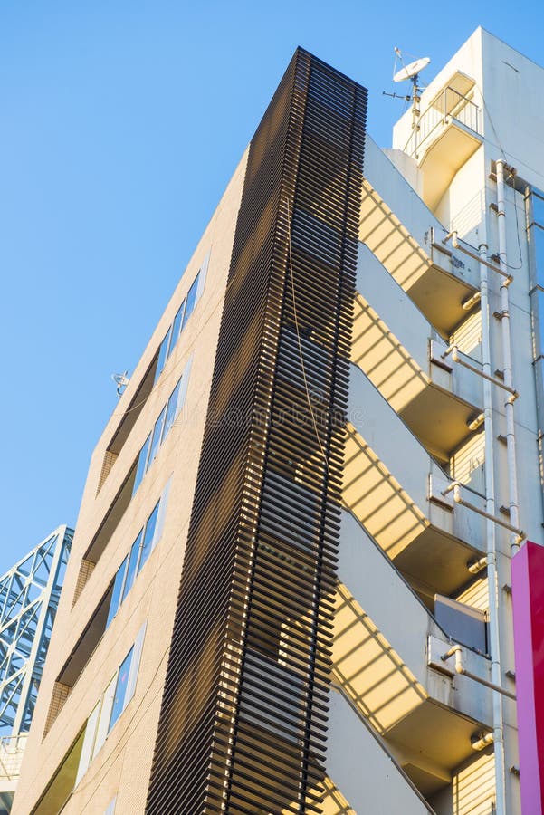 Fire Escape of Building InTokyo City Stock Photo - Image of town, safe ...