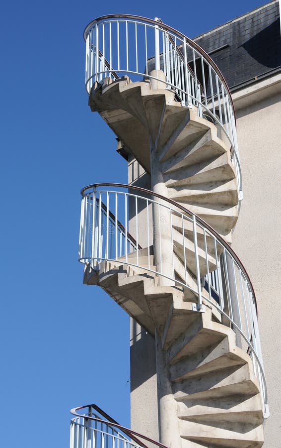 Corkscrew Stairs and Shadows Stock Image - Image of metal, banister ...