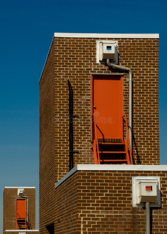Fire Escape Doors on Building Stock Photo - Image of flat, modern: 8952724
