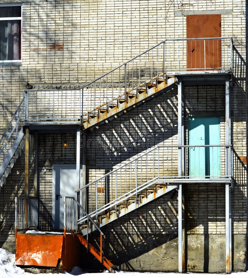 Fire Escape-special Outdoor Staircase Stock Image - Image of ...